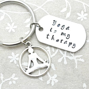 Yoga Keychain, Mantra Keychain, Yoga Gift, Yoga Accessory, Health ...