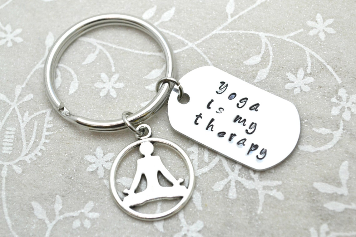 Yoga Keychain, Mantra Keychain, Yoga Gift, Yoga Accessory, Health ...