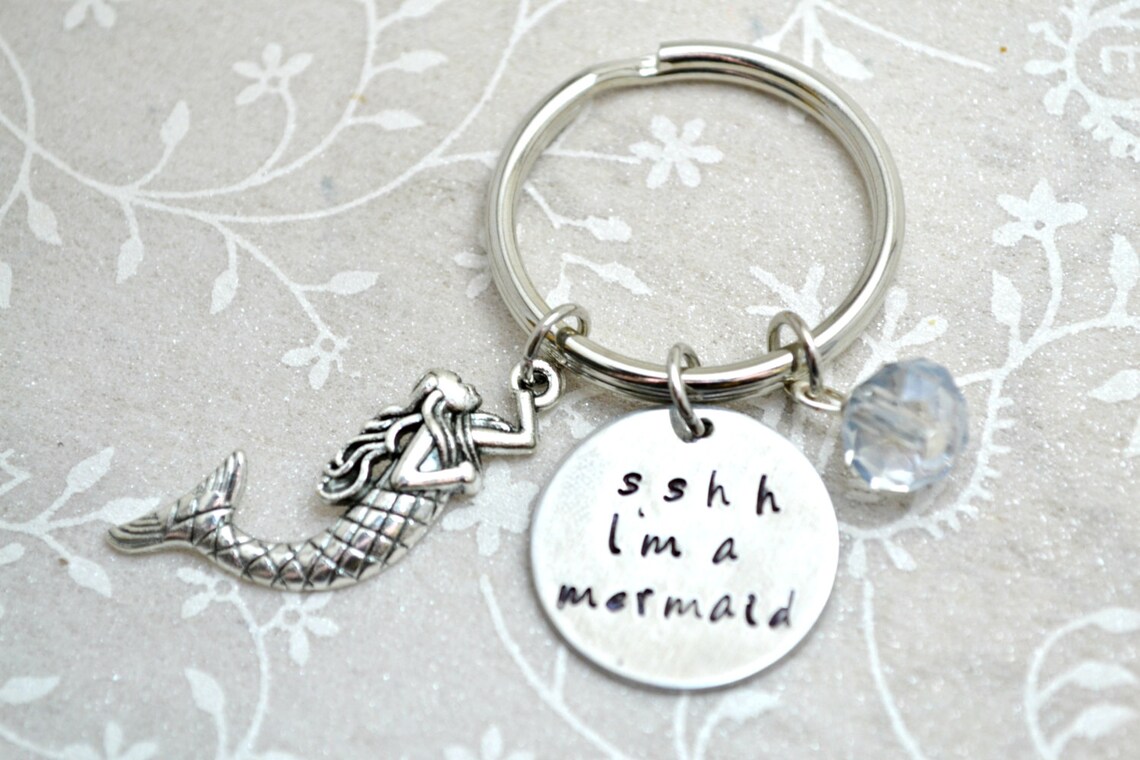Mermaid Keychain Beach Keychain Ocean Keychain Sea - Etsy