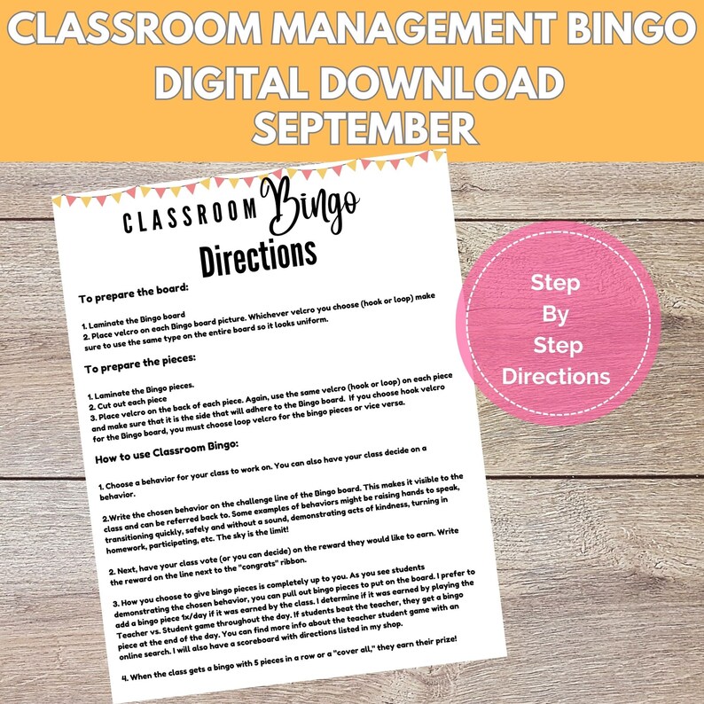 Classroom Management Bingo - Etsy