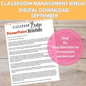 Classroom Management Bingo - Etsy