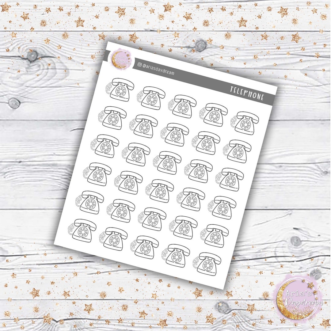 Rotary Phone Doodle Stickers - Perfect for Any Planner System! - Etsy