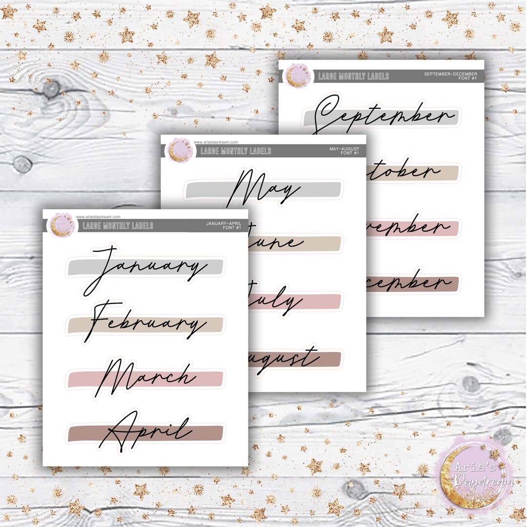Large Monthly Labels - Version 1 - Etsy