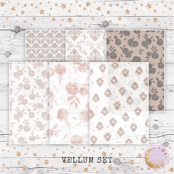 Vellum Set of SIX Neutral Boho Patterns and Florals | Etsy