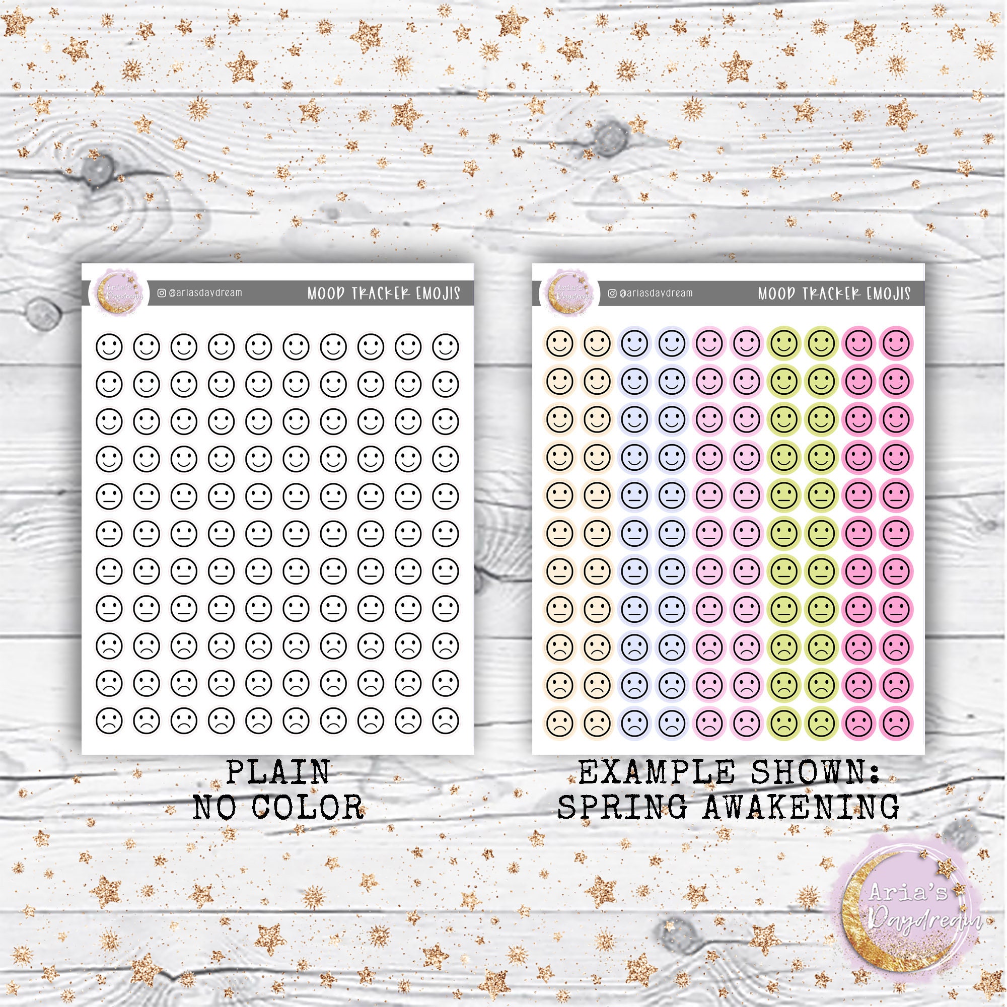 Simple Mood Tracker Emojis Colorful Emoji Smiley Faces - Etsy