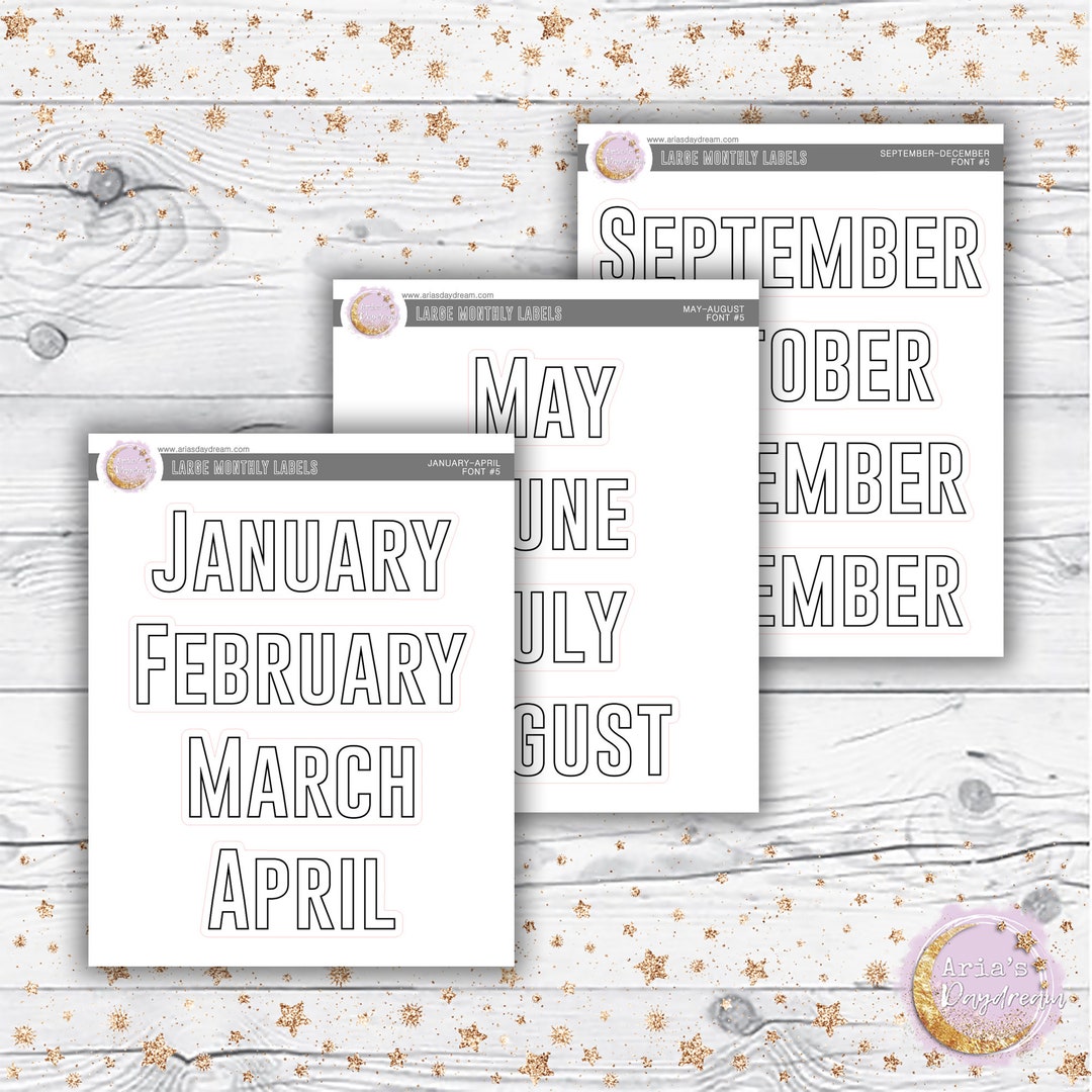 Large Monthly Labels - Version 3 - Etsy