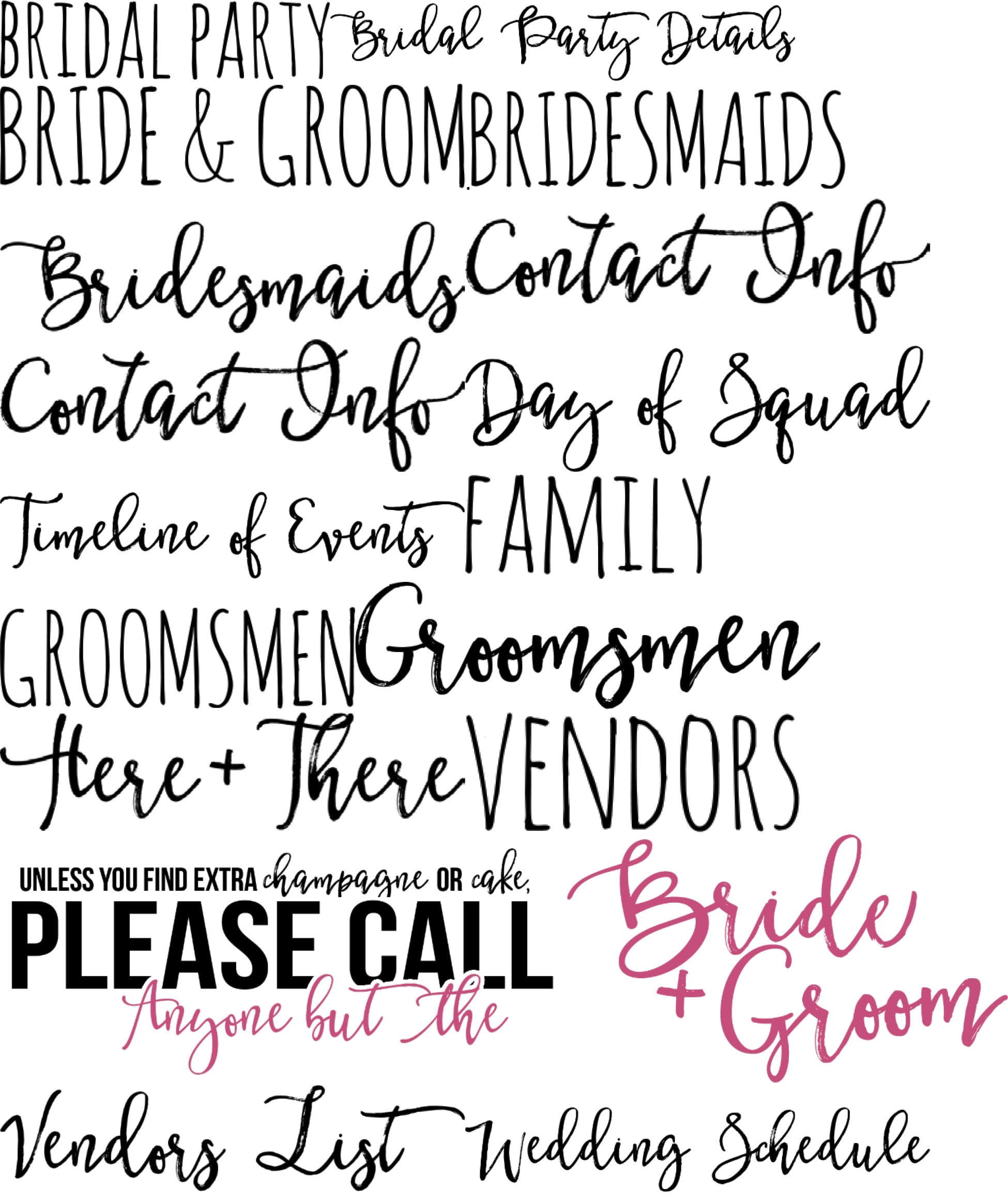 Editable Wedding Timeline - Call Anyone but the Bride and Groom! - Edit ...