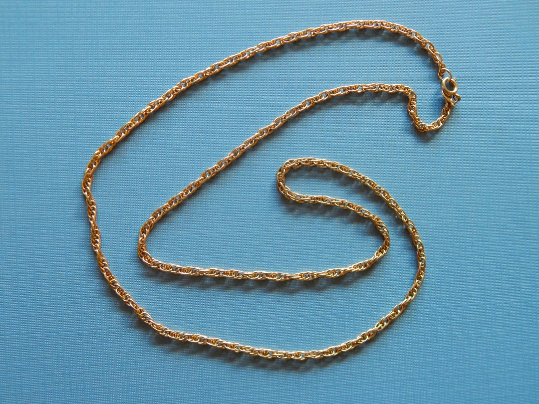 Vintage Avon Jewelry Gold Tone Long Chain Necklace 17.5" - Etsy