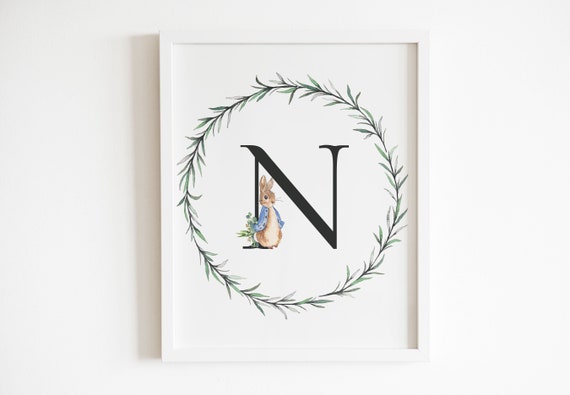 Printable Letter N Wall Art Nursery Print Baby Room Art | Etsy