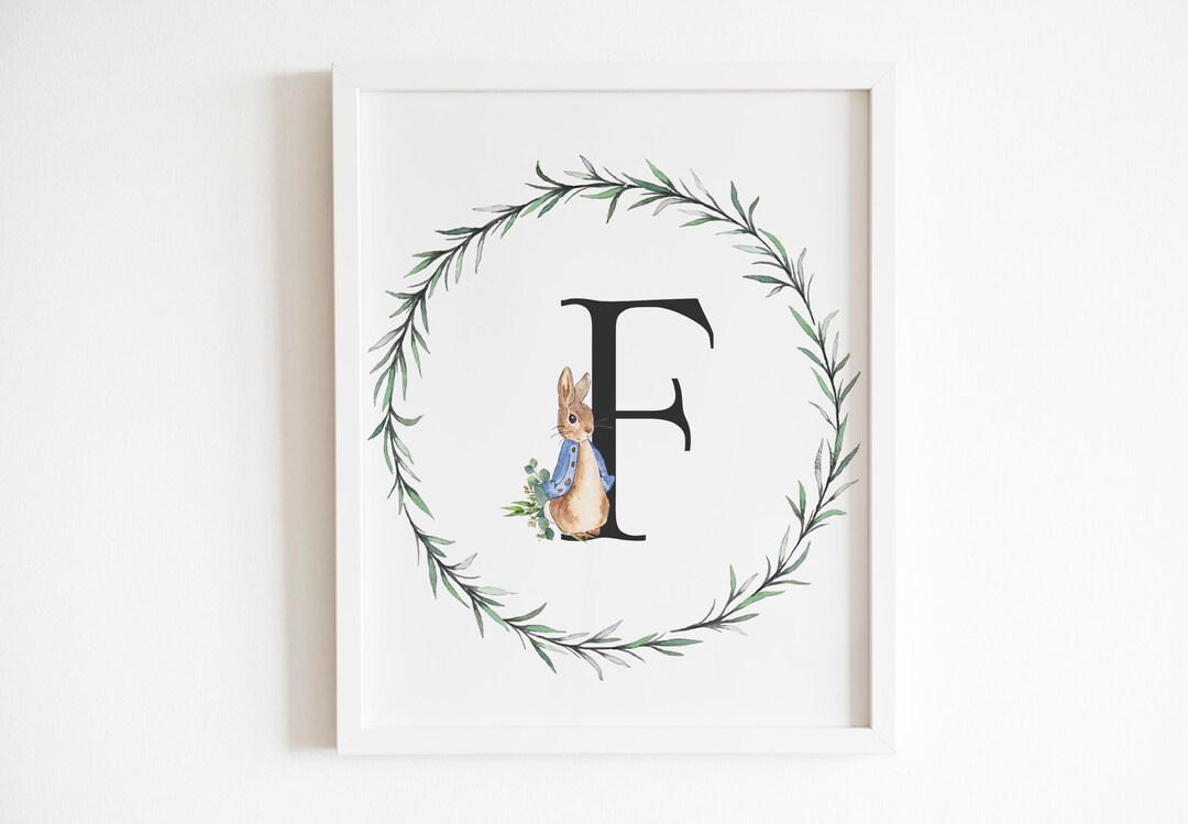 Printable Letter F Wall Art, Nursery Print, Baby Room Art, Beatrix ...