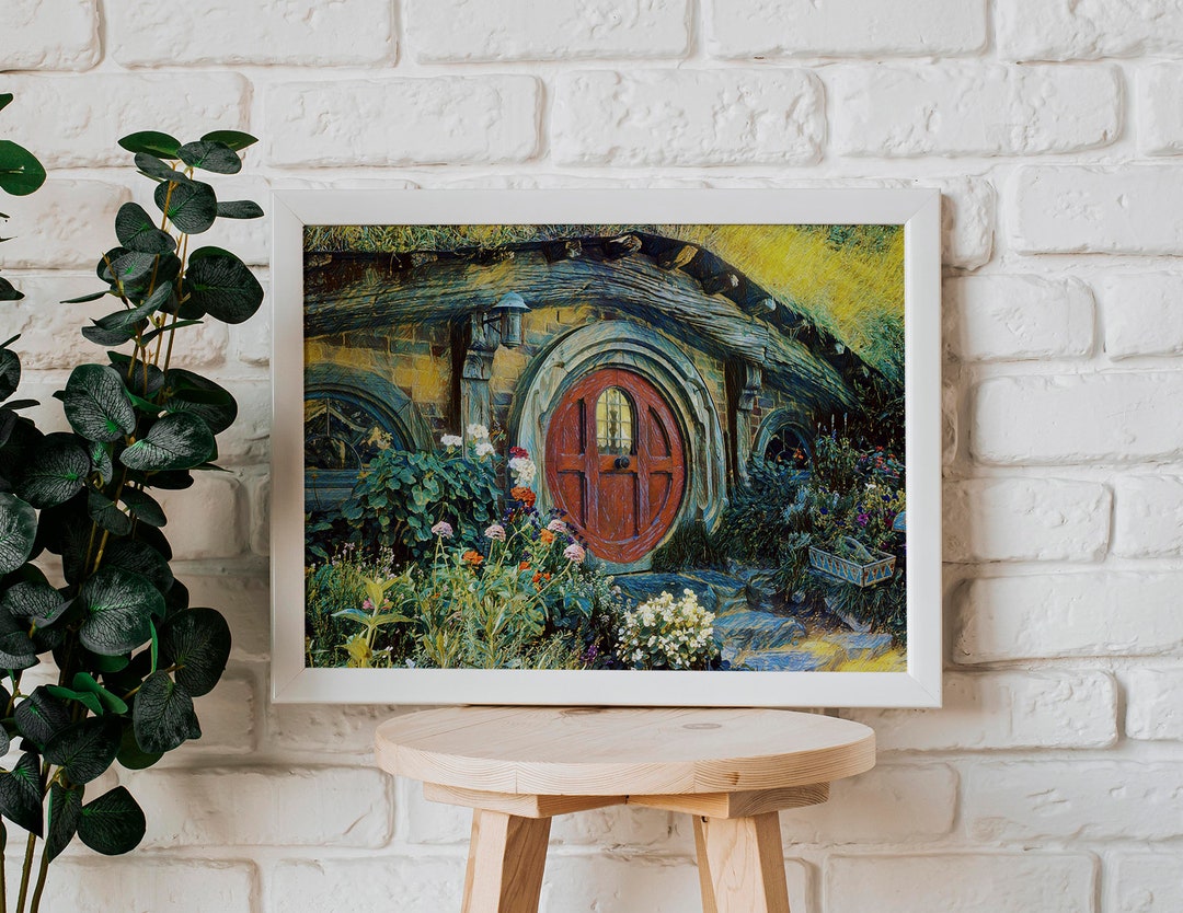 Hobbit Red Door Wall Art Painting, Middle Earth Print, Nerd Art ...