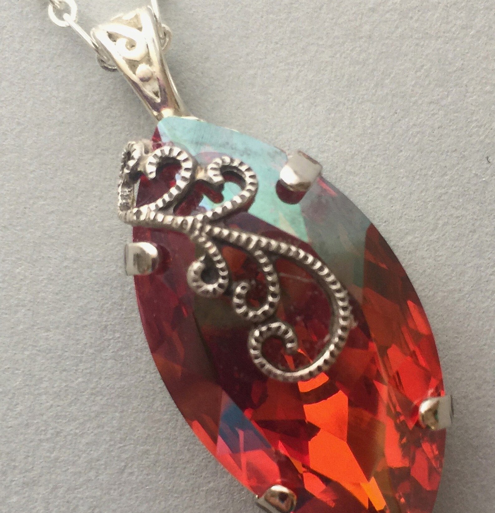 Swarovski Pink Crystal Pendant Necklace | Etsy