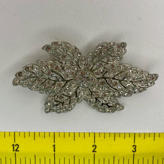 Art Deco Rhinestone Leaf Brooch, Pave Rhinestone Broo… - Gem
