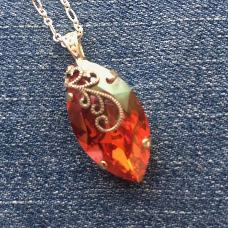 Swarovski Pink Crystal Pendant Necklace - Etsy
