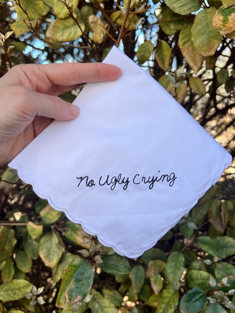 No Ugly Crying Handkerchief- the Perfect Bridesmaid Gift , Wedding ...