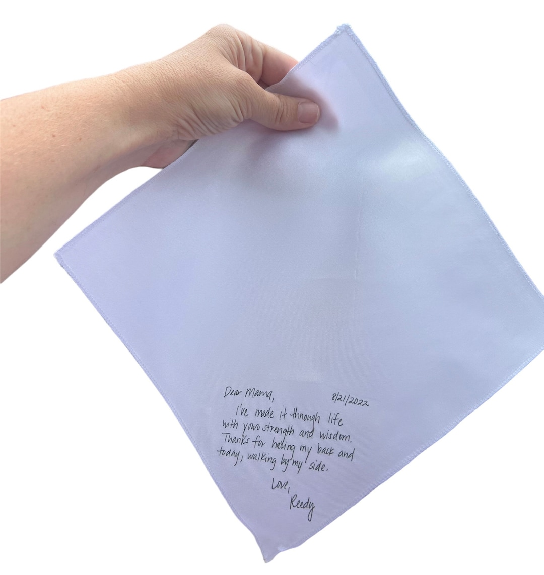 Handwritten Handkerchief Custom Handkerchief Printed With Your ...