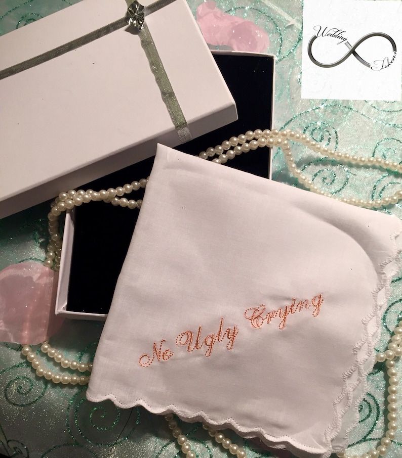 No Ugly Crying™ Wedding Handkerchief Embroidered In Your | Etsy
