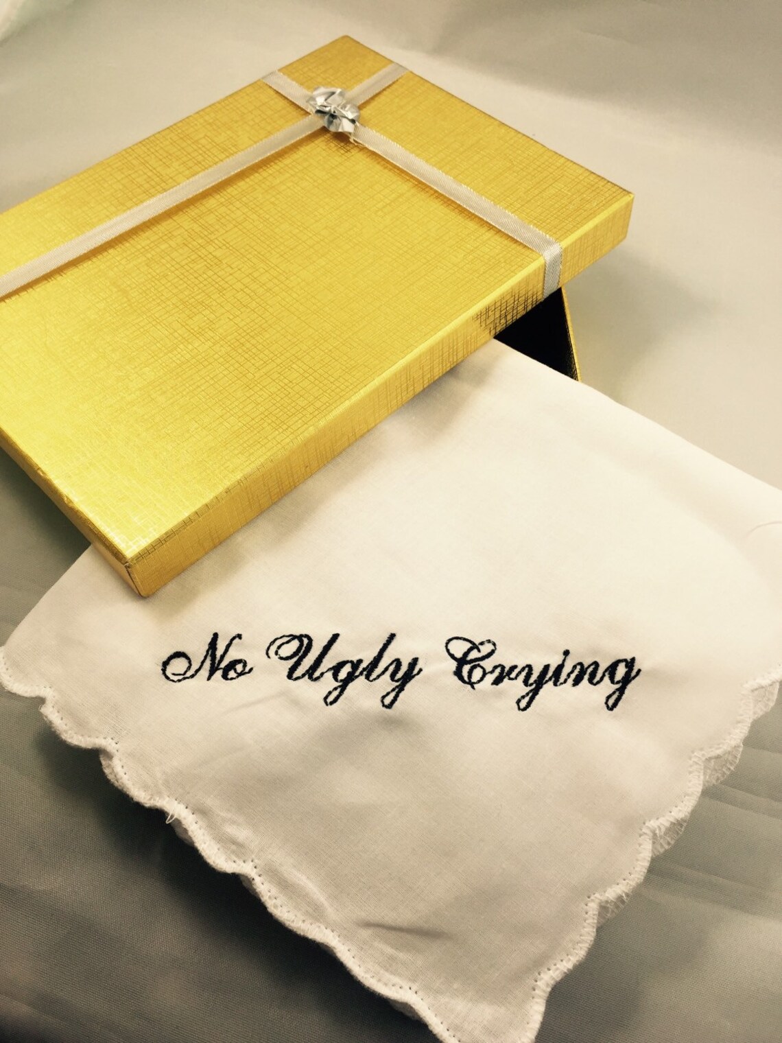 Bridesmaid Gift Set of 6 No Ugly Crying™ Handkerchiefs by Wedding ...