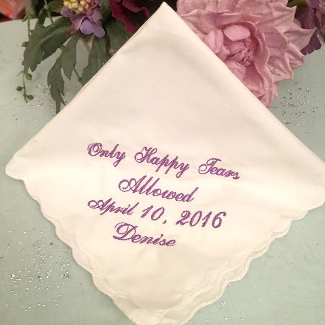 Only Happy Tears Allowed Wedding Handkerchief by Wedding Tokens. Your ...