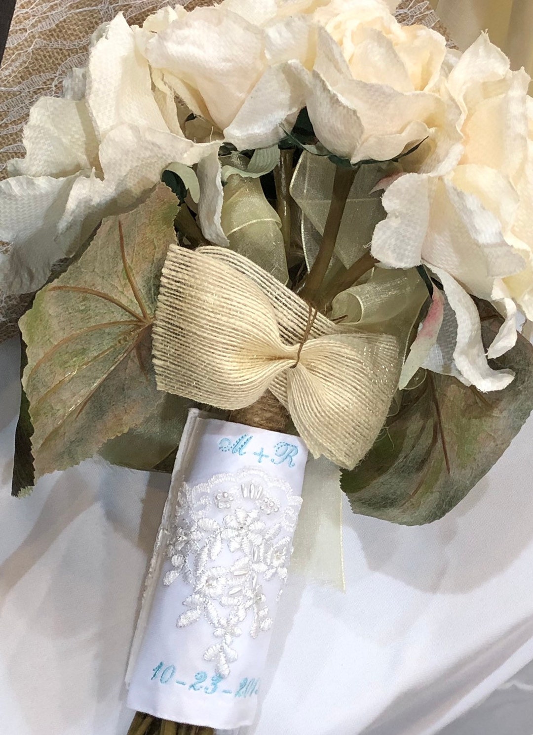 Bouquet Wrap Embroidered by Wedding Tokens- Something Blue - Etsy