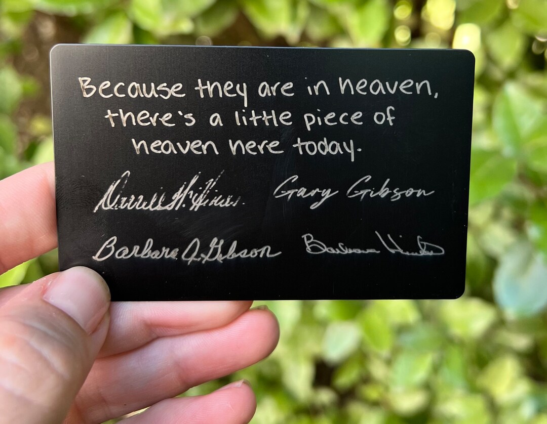 Handwriting - Engraved Wallet Cards - Custom Wallet Card - Etsy