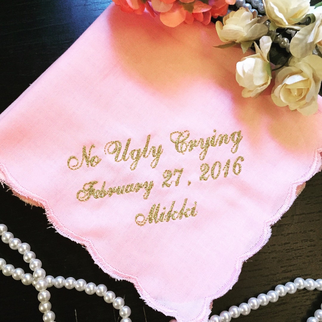 Pink Wedding Handkerchief No Ugly Crying™ or Happy Tears. Your - Etsy