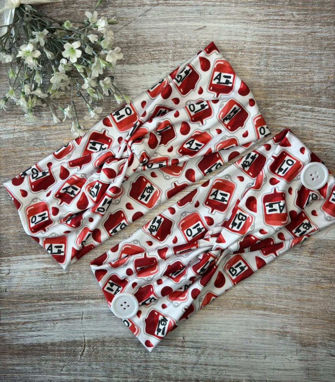 Blood Bag Print Headband, Medical Staff Gift, Soft Knit Fabric - Etsy