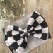 Checkered Flag Headband for Women, Black and White Headband, Twisted ...