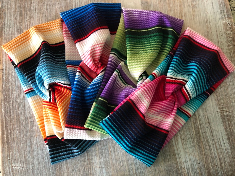 Serape Multi Color Headband, Twisted Turban Headband, Boho Headband ...