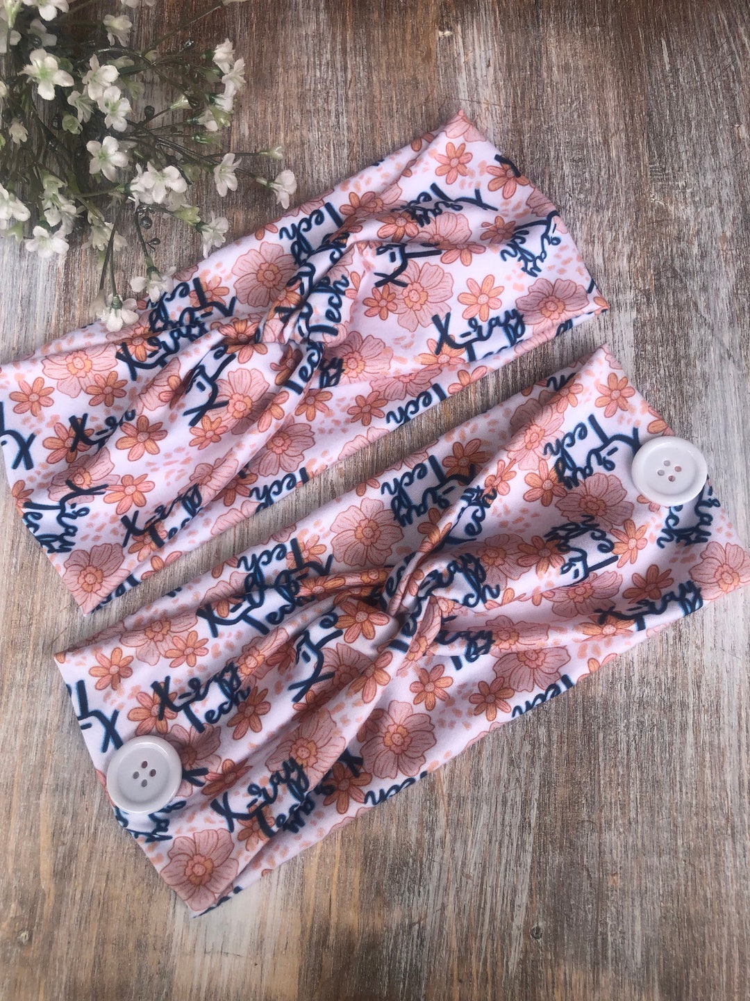 Floral X-ray Tech Headband, Retro Boho Surgical Nurse, Medical Hair ...