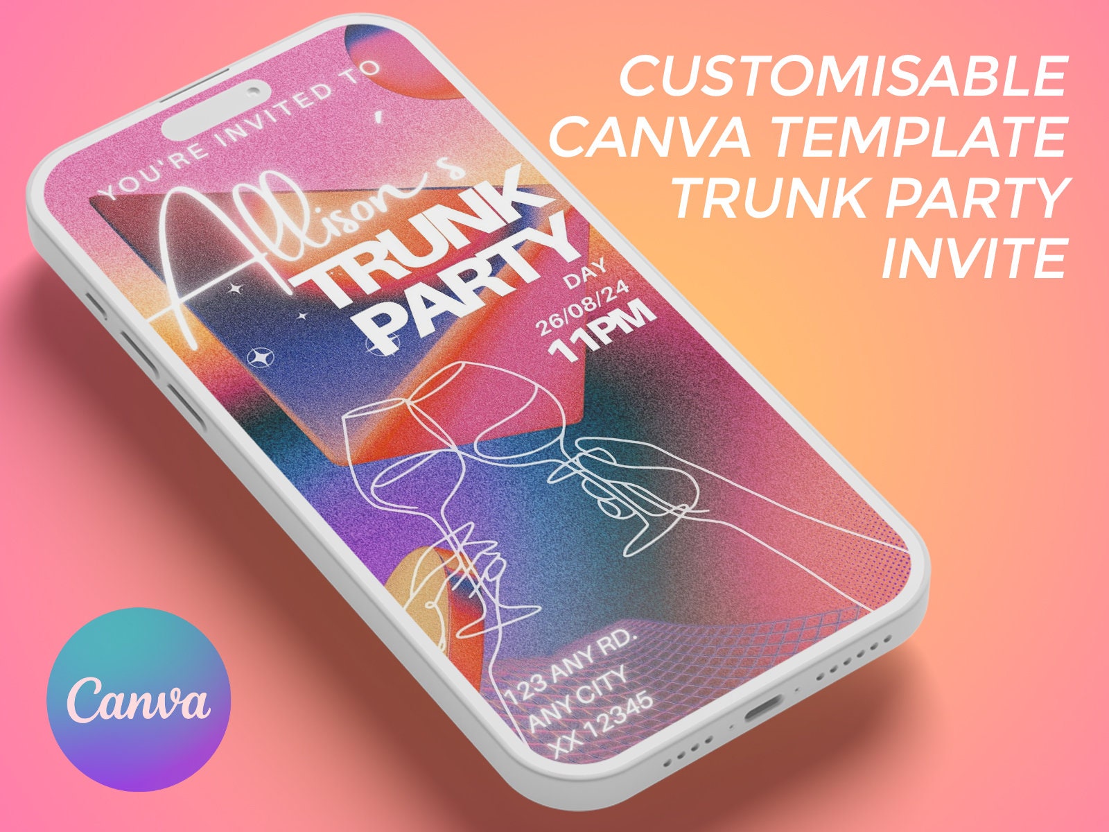 Trunk Party Invite Canva Template Farewell Party Invite Send-off Party ...