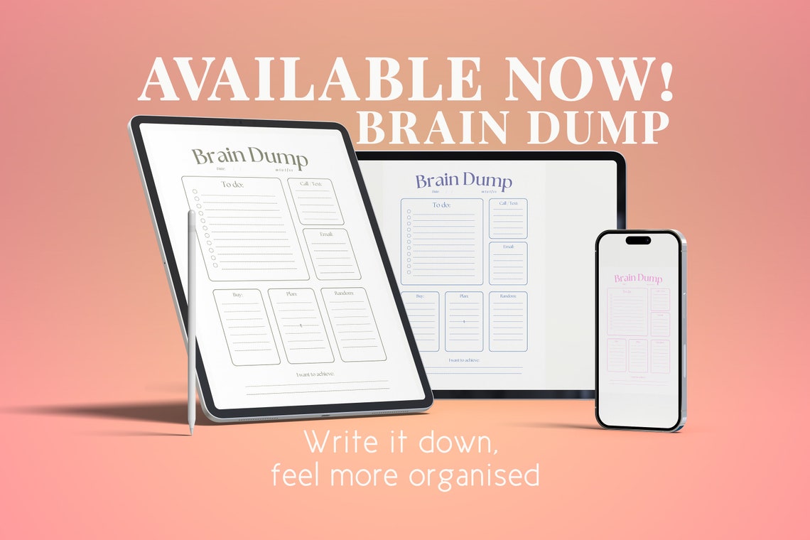 Brain Dump Printable, A4, ADHD, Thought Organizer, to Do List - Etsy