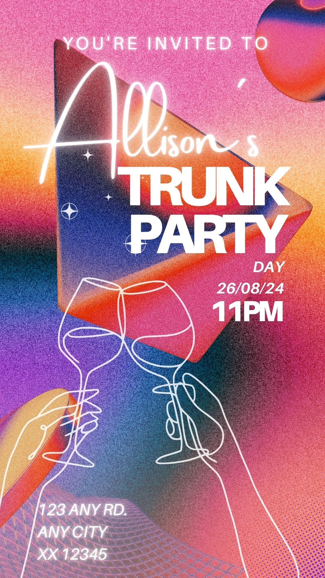 Trunk Party Invite Canva Template Farewell Party Invite Send-off Party ...