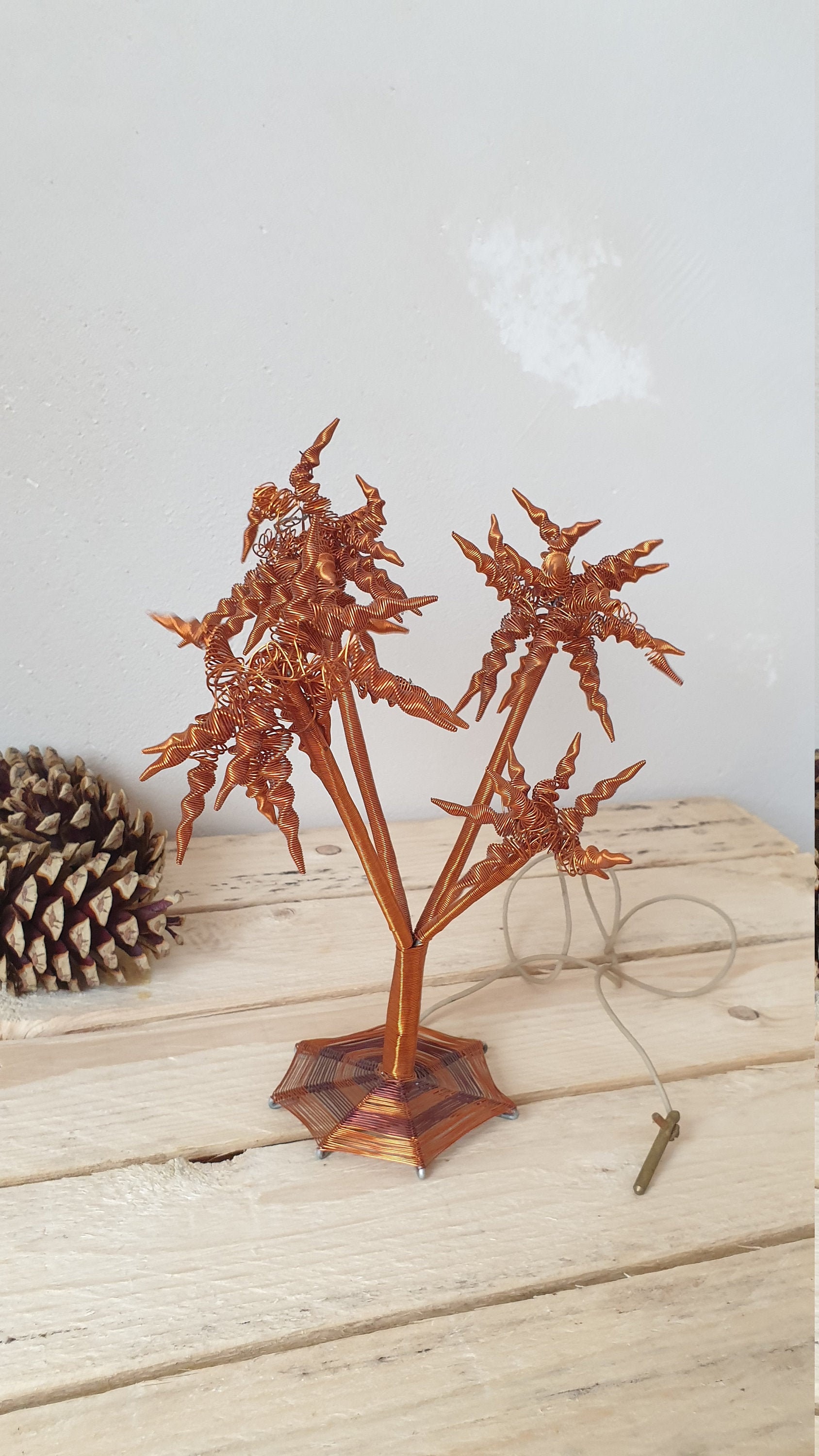 Vintage Soviet Copper Wire Palm Tree Indoor Antenna Wire Tree Sculpture ...