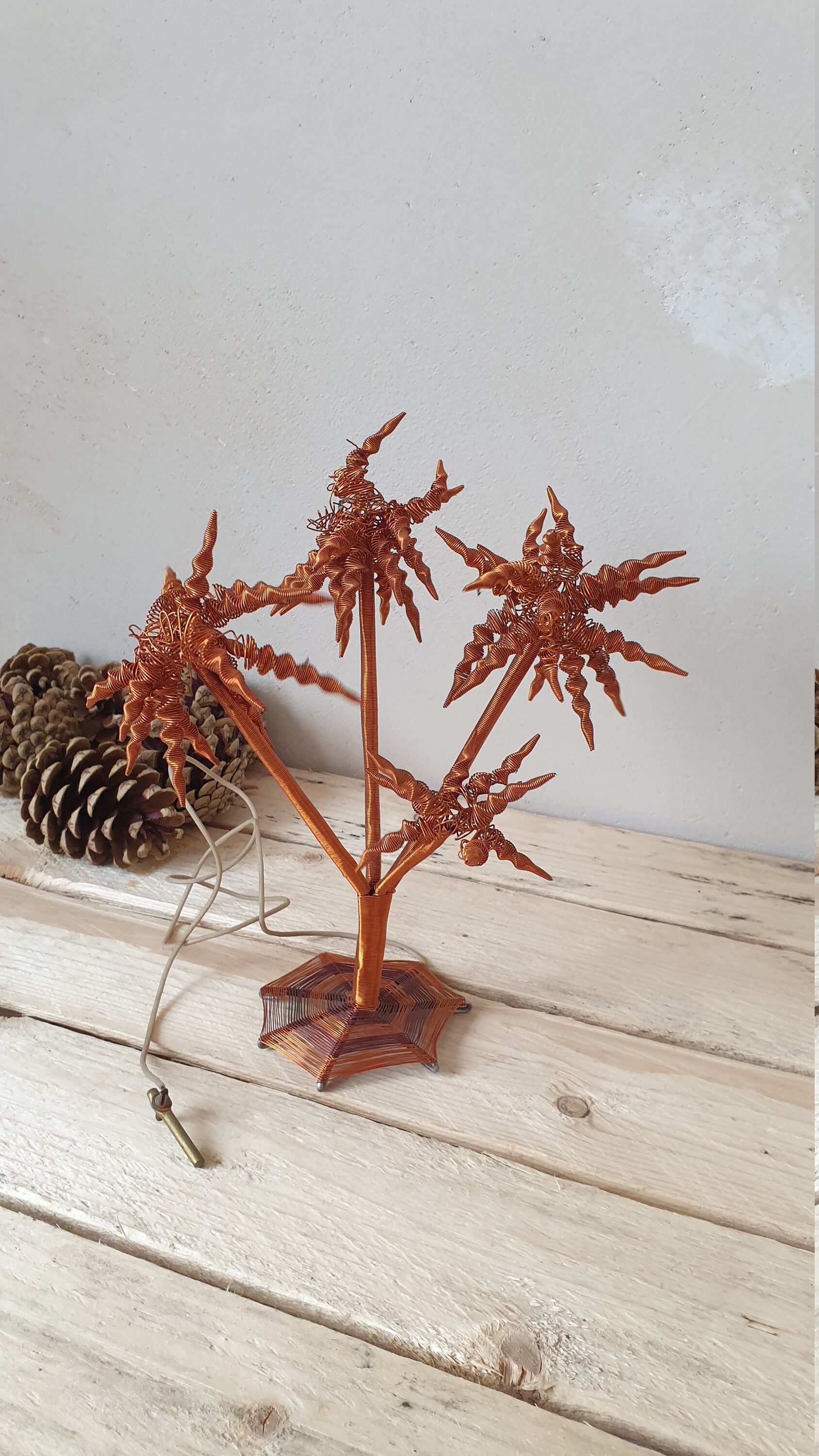 Vintage Soviet Copper Wire Palm Tree Indoor Antenna Wire Tree Sculpture ...