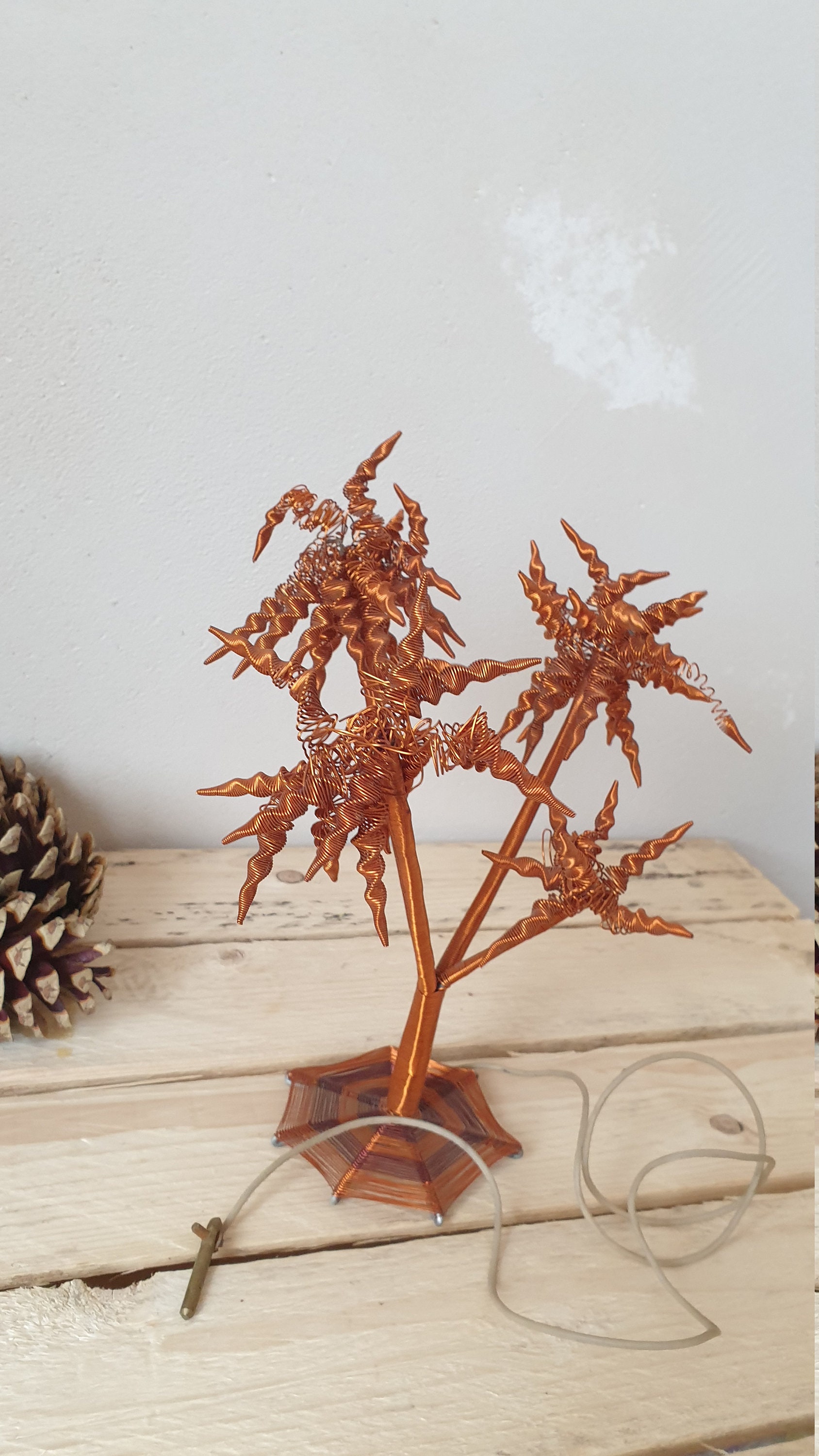 Vintage Soviet Copper Wire Palm Tree Indoor Antenna Wire Tree Sculpture ...