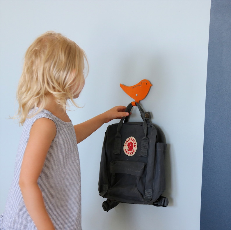 Kids Wall Hook Bird Orange / Decorative Animal Wall Hook / - Etsy