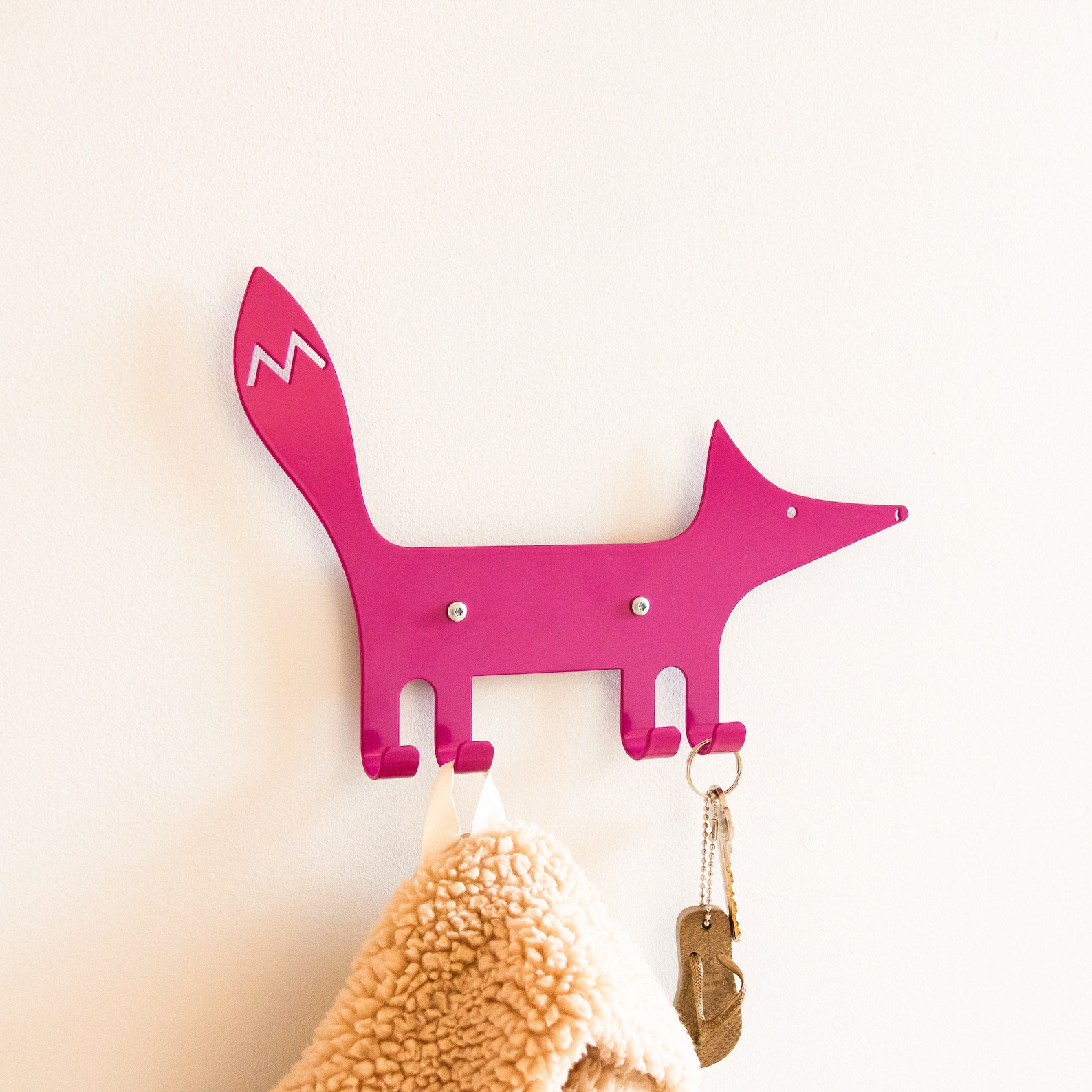 Kids Wall Hook Fox Berry, Kids Coat Hook, Animal Wall Hook, Playful ...