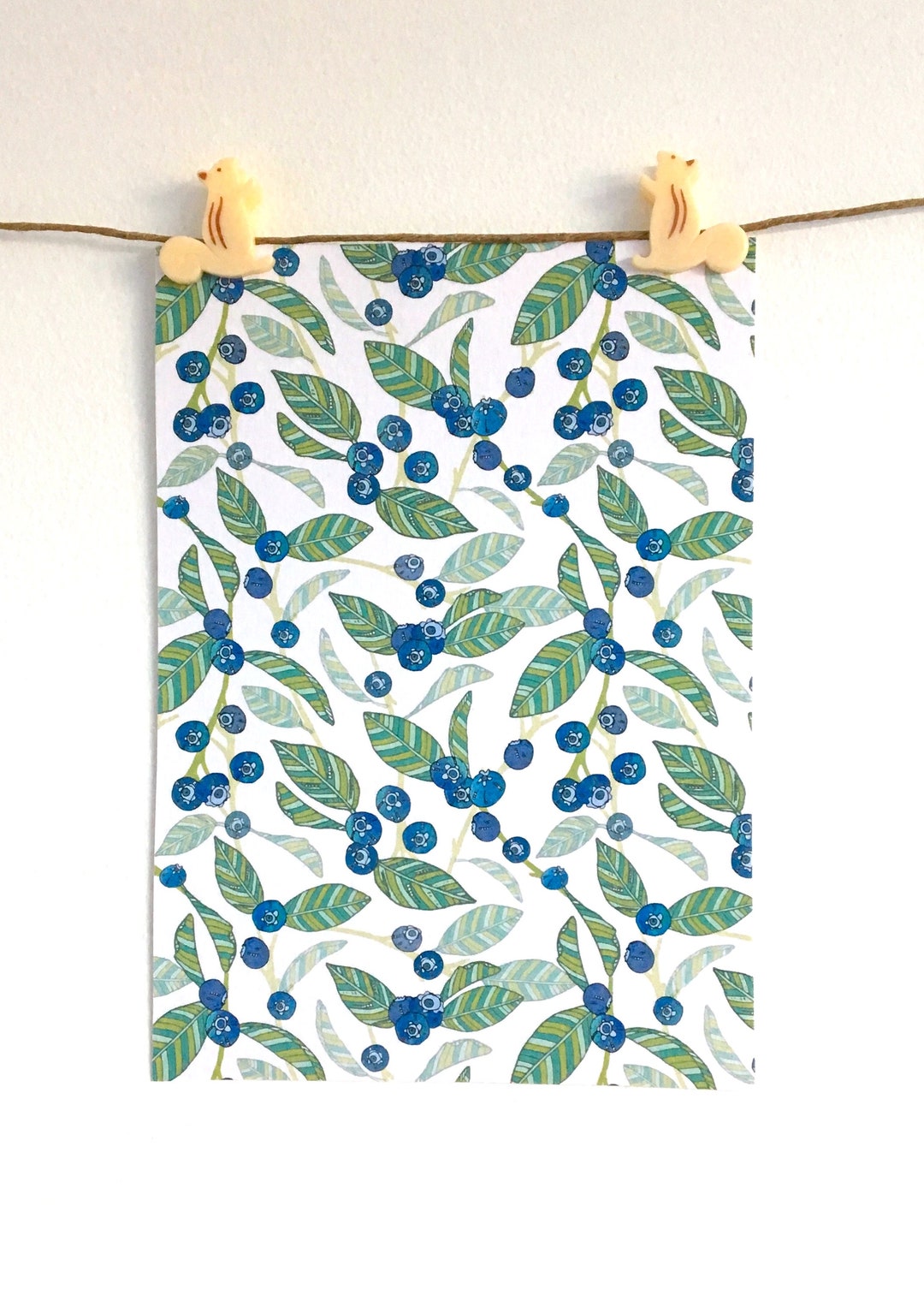 Illustrated A5 Blueberry Print - Etsy