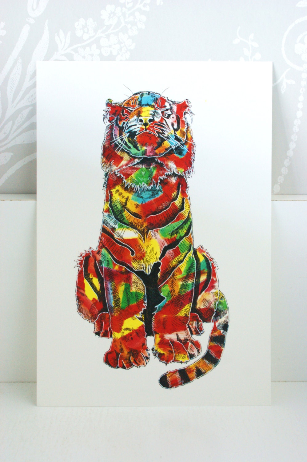 A5 Tiger Print/pun Card - Etsy