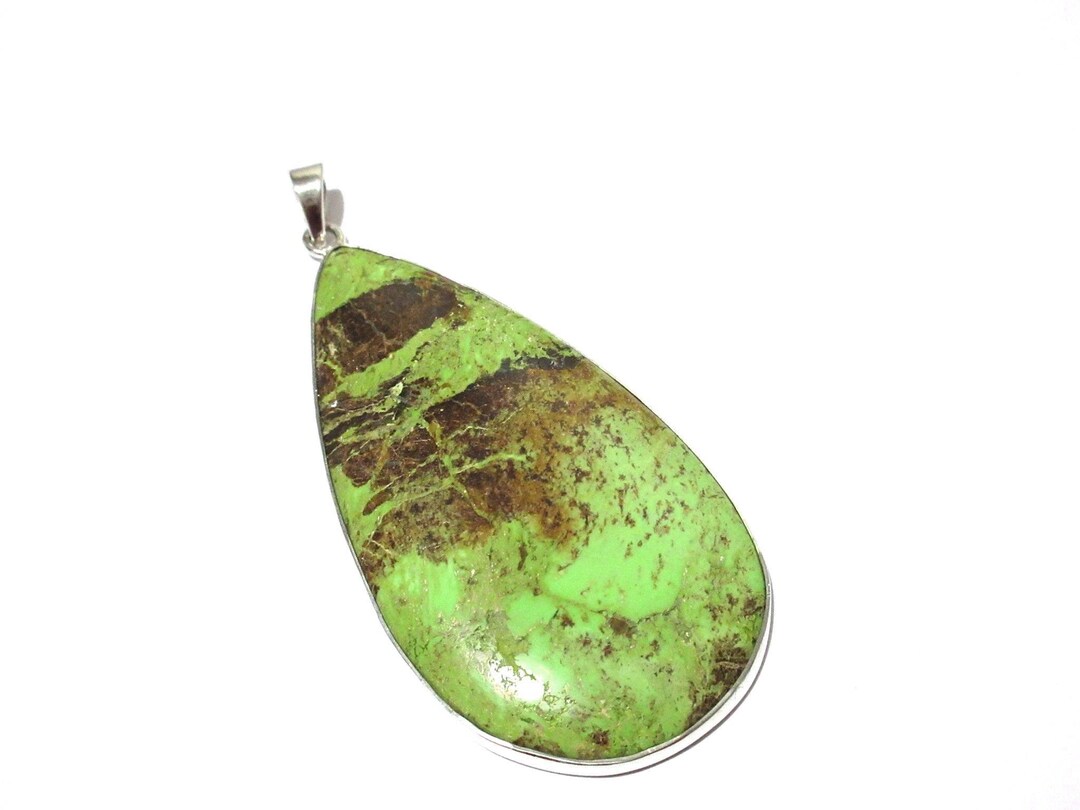 EXTRA LARGE Gaspeite Sterling Silver Pendant - Super Rare - Etsy