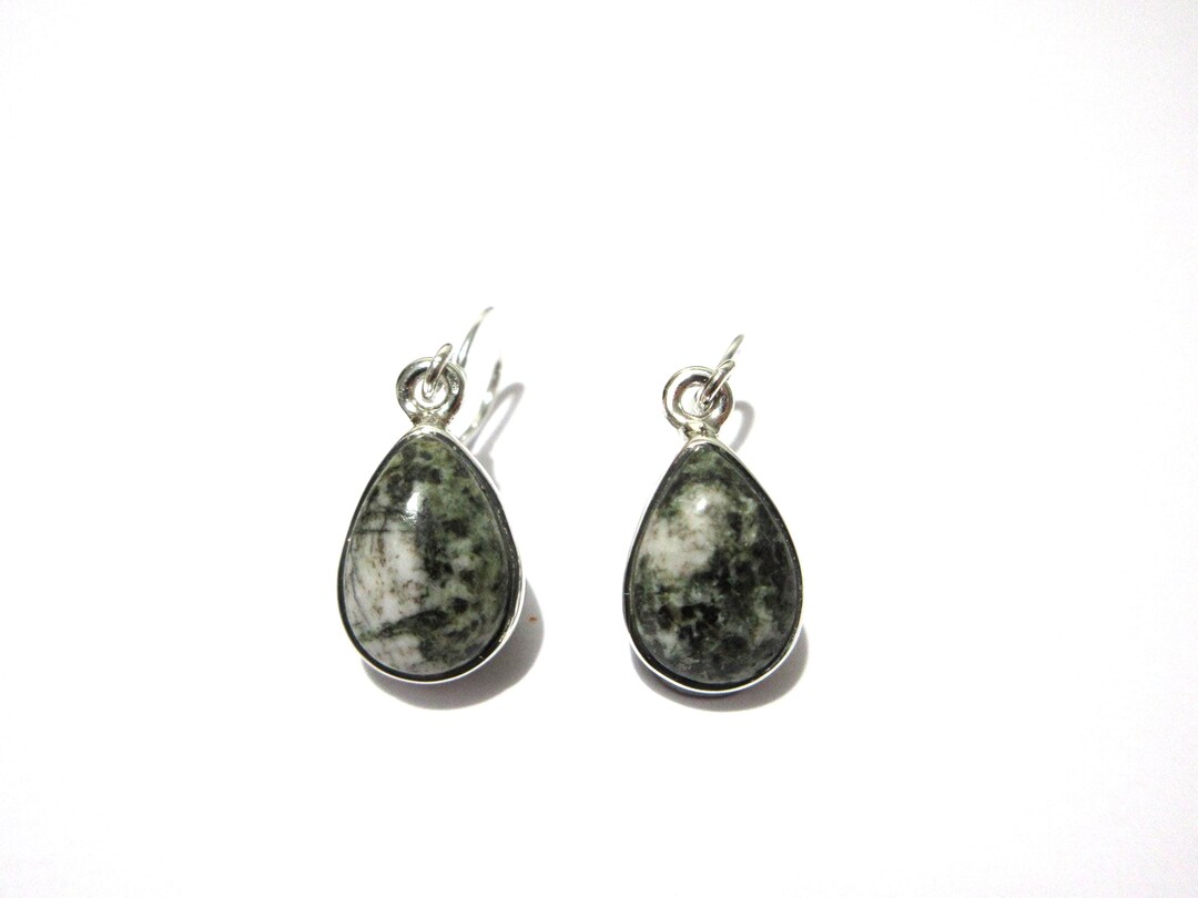 Spotted Stonehenge Bluestone (preseli) Sterling Silver Drop Earrings - Etsy