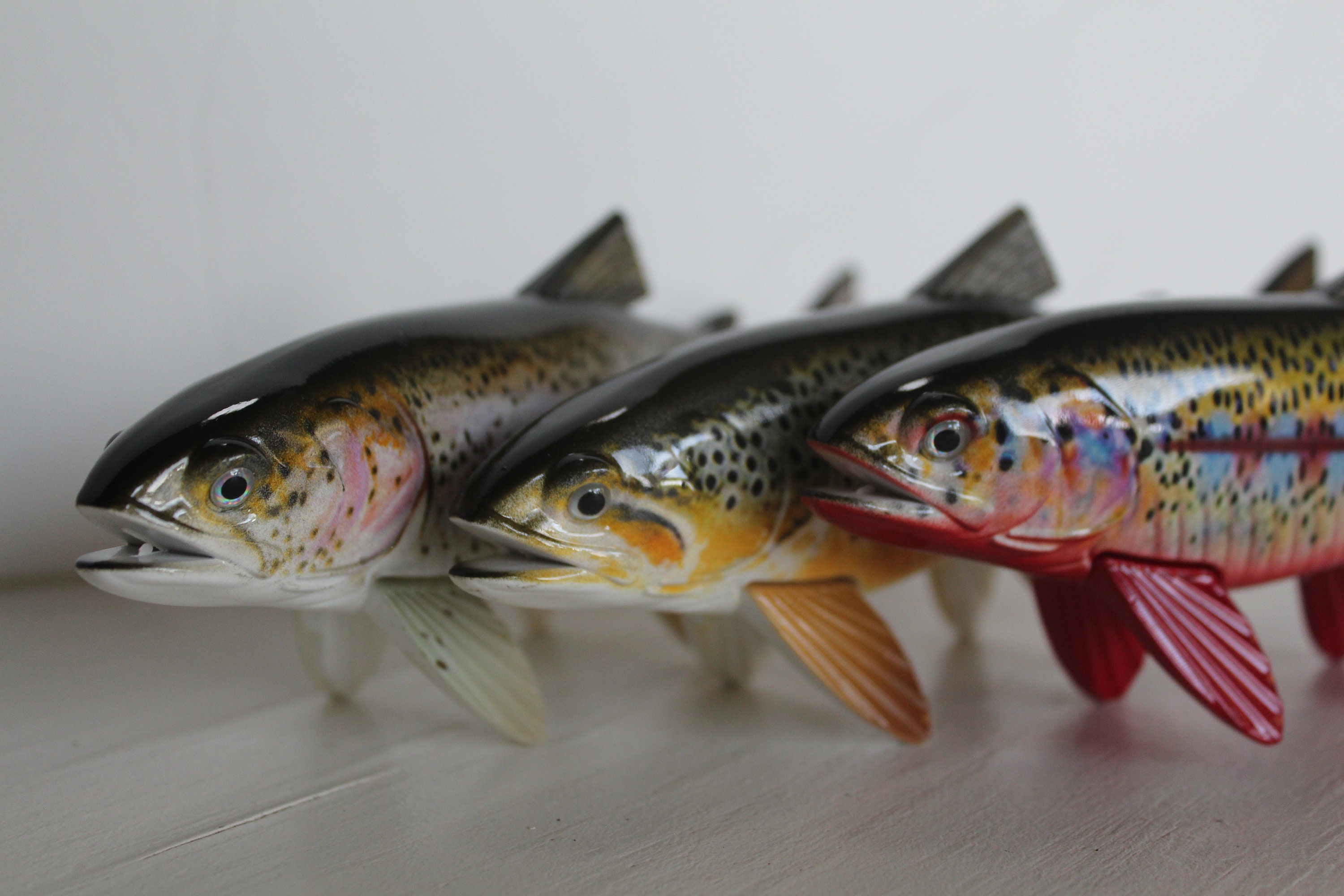 Realistic Trout 3 Pack rainbow Brown and Golden - Etsy
