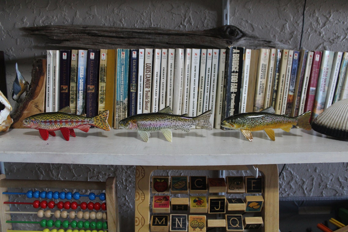 Realistic Trout 3 Pack rainbow Brown and Golden - Etsy