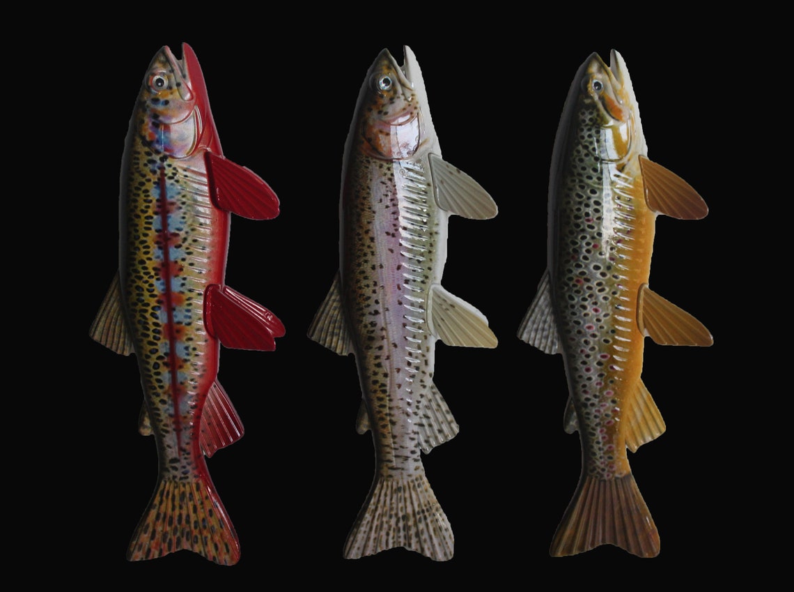 Realistic Trout 3 Pack rainbow Brown and Golden - Etsy