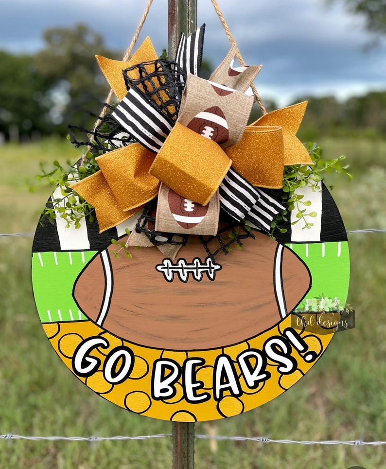 Custom Football Door Hanger - Etsy