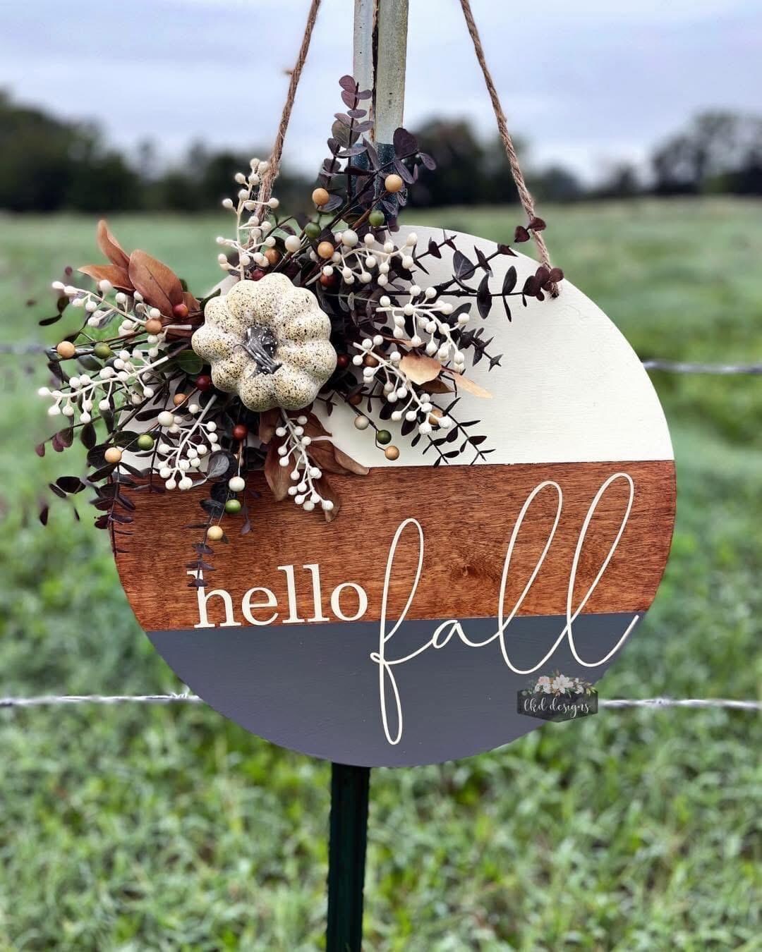 Hello Fall Block Door Hanger - Etsy