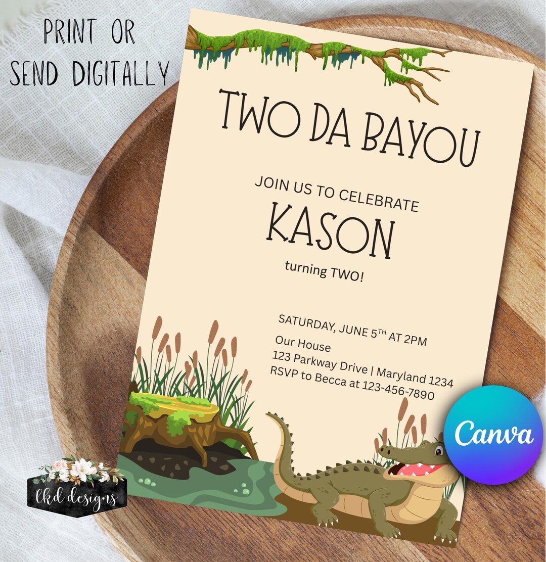 Two Da Bayou Boys Digital Birthday Invitation - Etsy