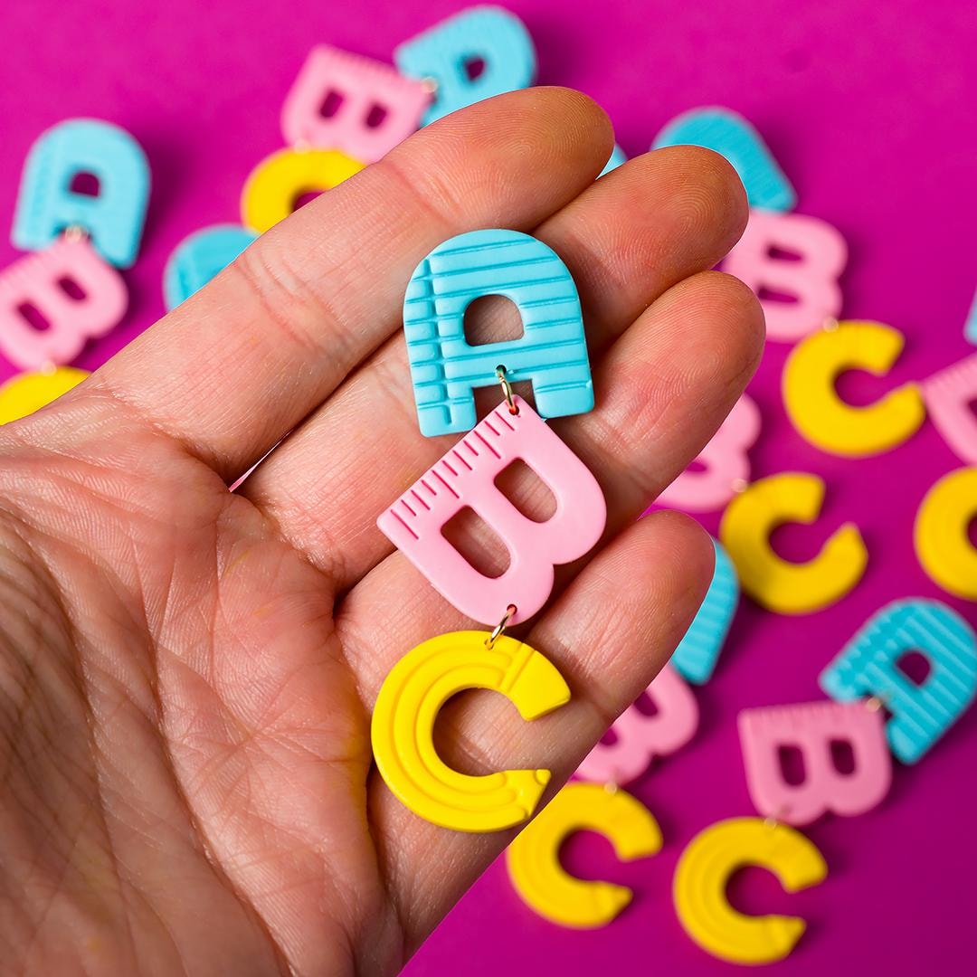 ABC Teacher Earrings: Alphabet Dangles for Educators - Etsy