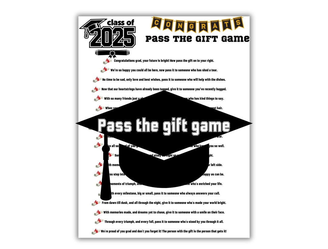 Graduation Games 2025, Graduation Party, Pass the Gift Game, Pass the ...